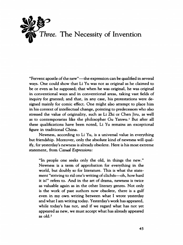 W2-2 Chapter 3 The Necessity of Invention From Patrick Hanan - The ...
