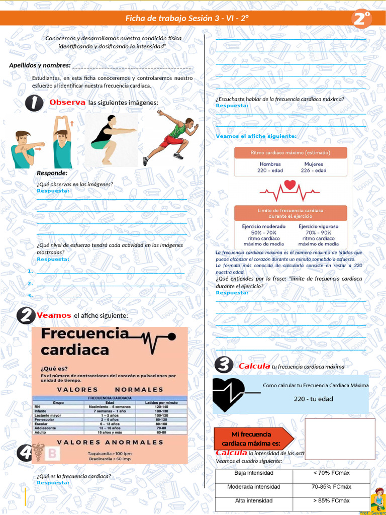 Ficha - S3 Vii-2° | PDF | Ritmo cardiaco | Frecuencia
