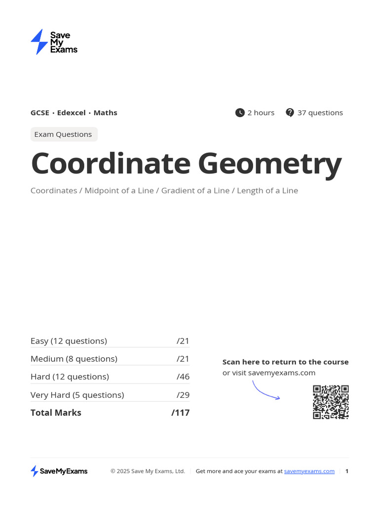 GCSE Coordinate Geometry Practice | PDF | Line (Geometry) | Rectangle