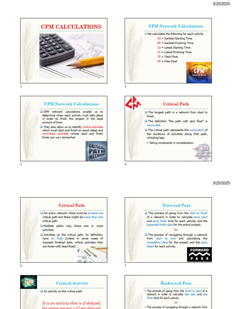 CE 6a CPM Calculations | PDF | Operations Research | Project Management