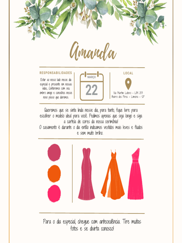 Manual dos Padrinhos de casamento floral minimalista verde e branco (10 ...