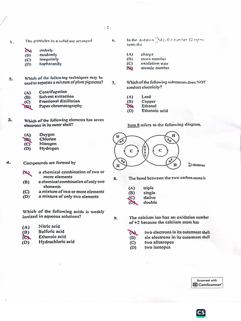 CSEC Chemistry Paper 1 2025 Guide | PDF