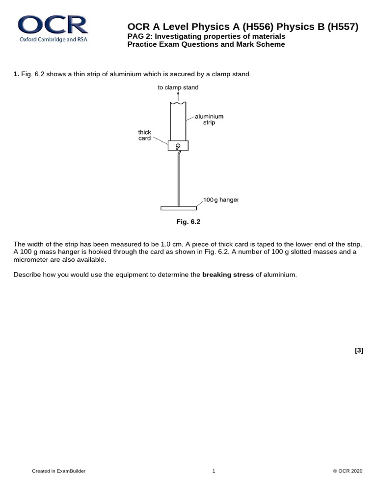 PAG 2 Practice Materials (H556 H557) | PDF | Young's Modulus | Deformation (Engineering)
