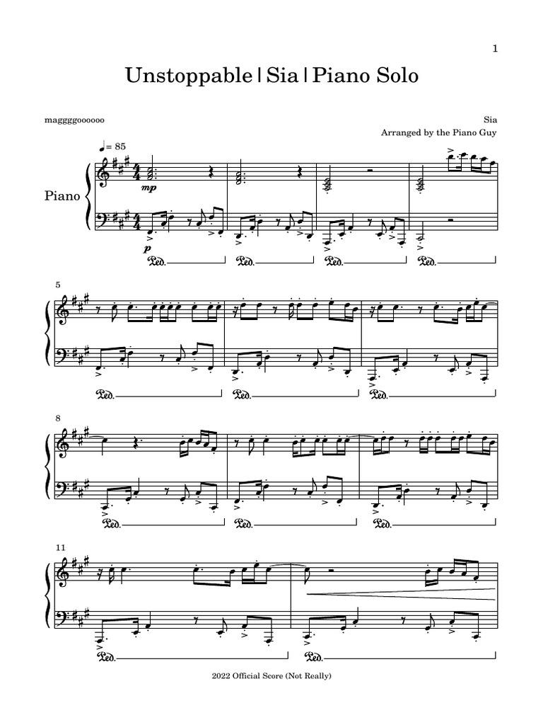 Unstoppable - Sia | PDF