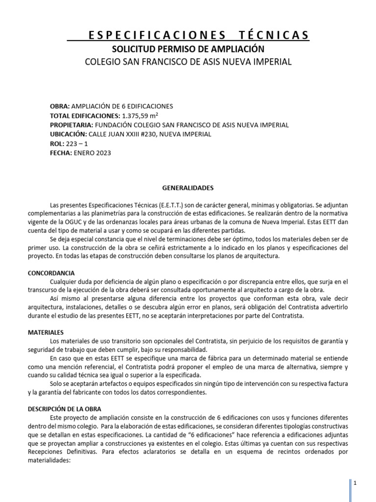 Colegio San Francisco EETT | PDF | Hormigón | pared