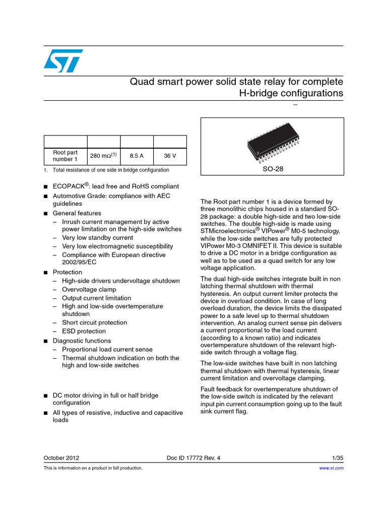 Quad Smart Power Solid State Relay For Complete | PDF | Relay | Switch