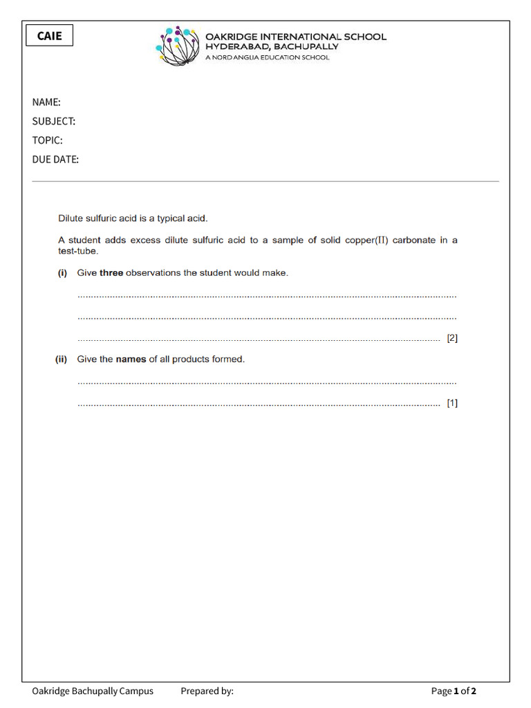 Grade-8 Worksheet - Acids, Bases and Salts | PDF | Solubility | Sodium ...