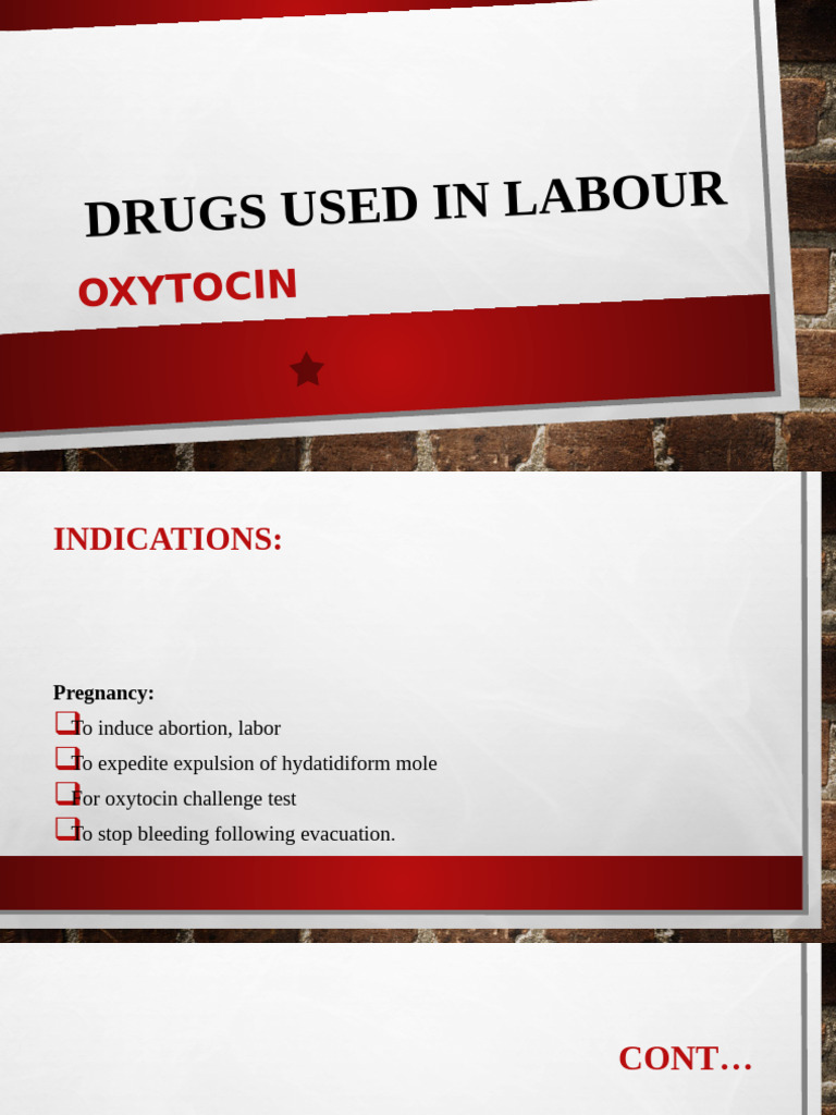 Drugs Used in Labour | PDF