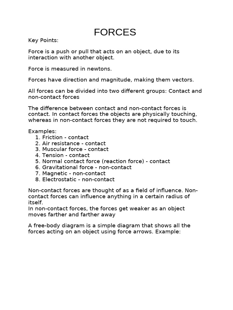 Understanding Forces: Types and Effects | PDF