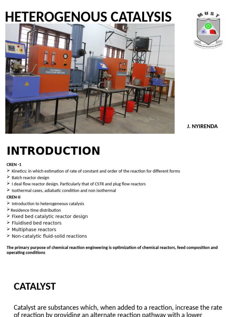Lecture 01 Intoduction To Catalysis | PDF | Catalysis | Chemical Reactor