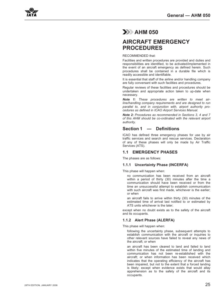 Aircraft Emergency Procedures Manual | PDF | Airport | Cargo