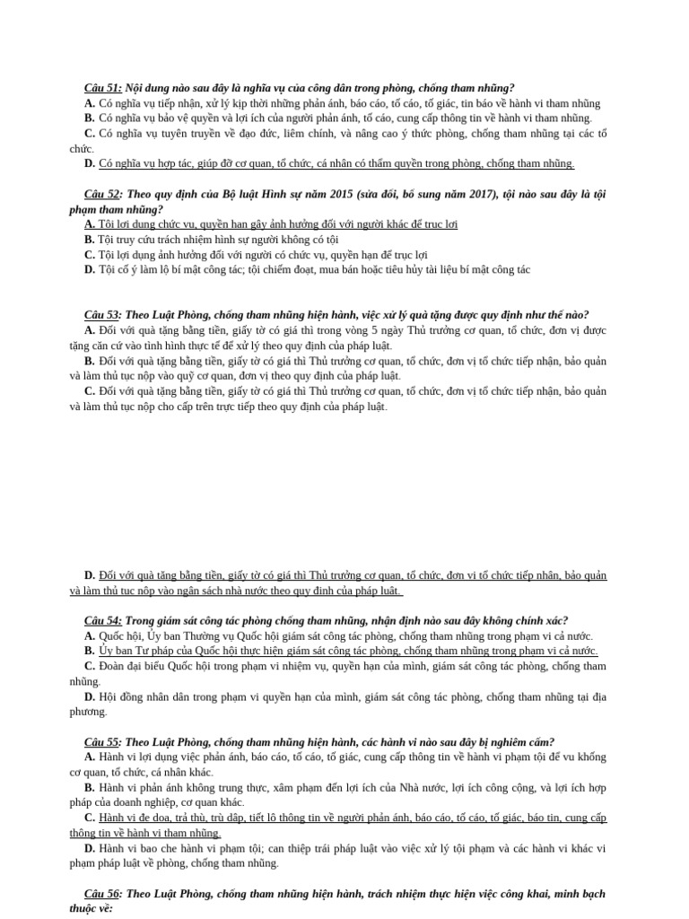 Cau Hoi Thi PLDC 50 Cau Sau | PDF