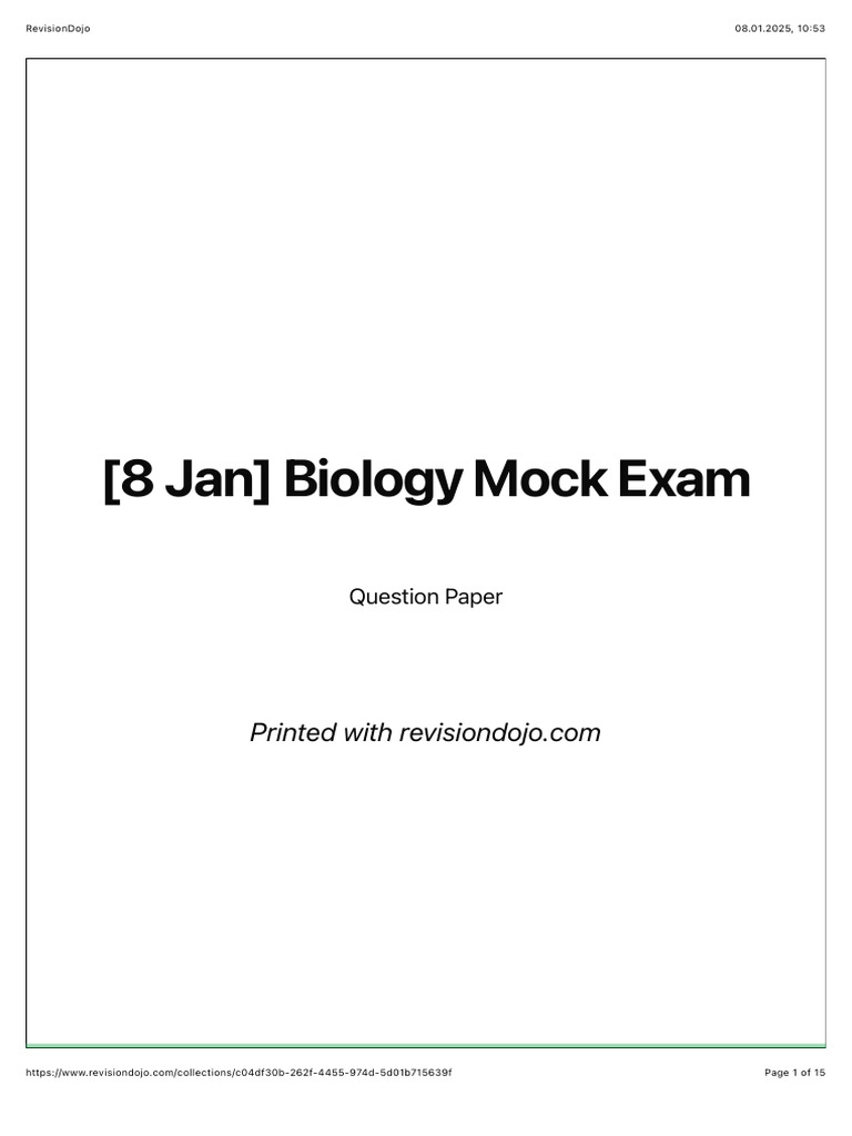 Biology Paper 1 Practice | PDF | Proteins | Enzyme