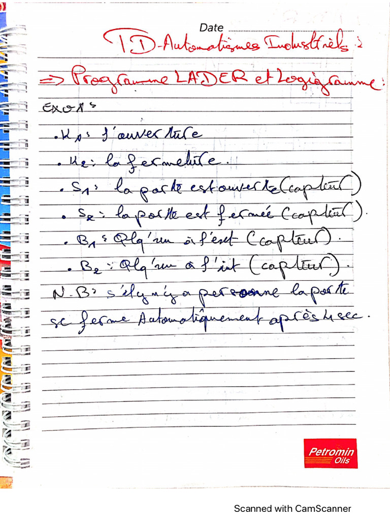 Automatismes Industriels Corr TD | PDF