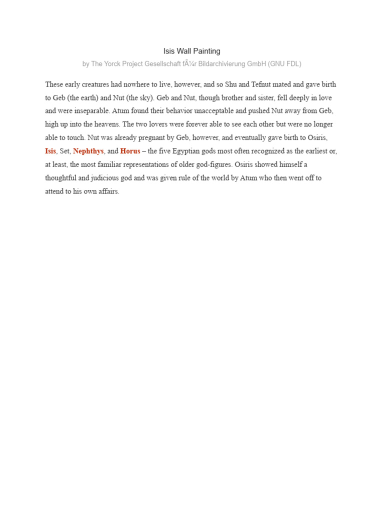 Egyptian Creation Story 2 | PDF