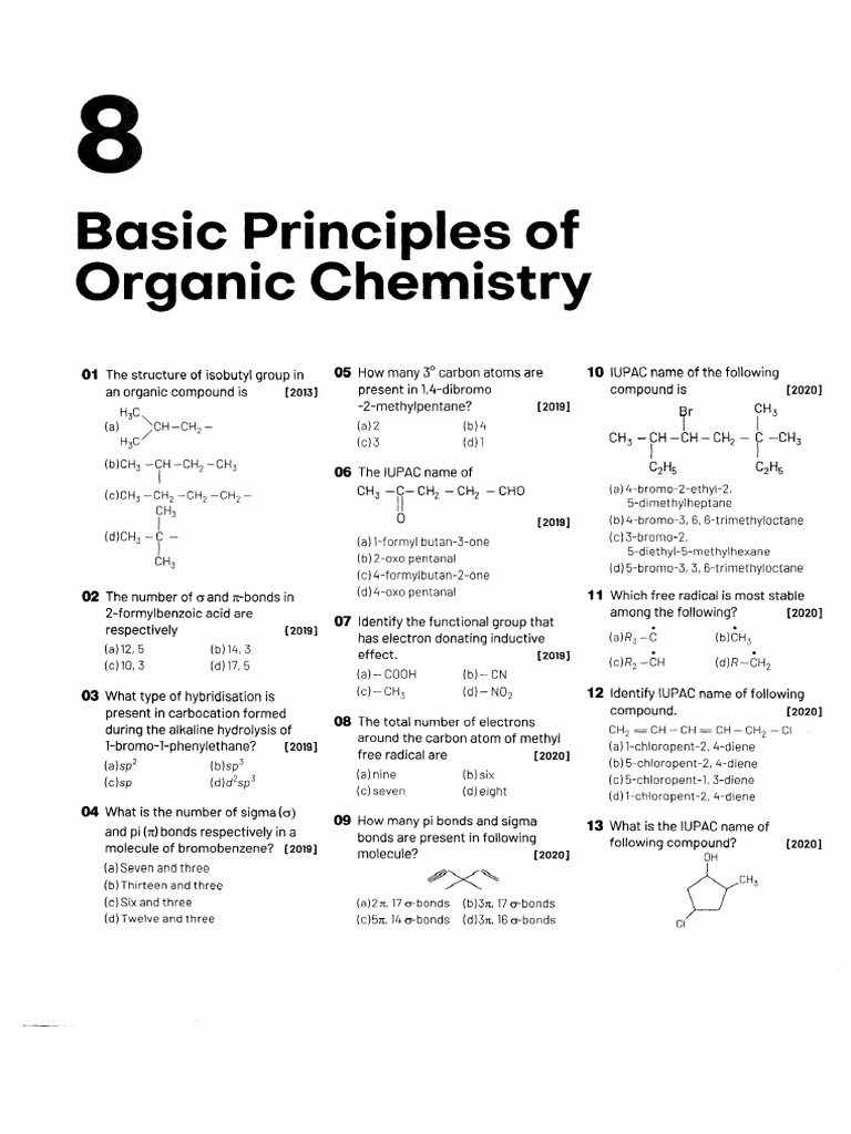 Basic Concepts of Organic Chemistry | PDF | Radical (Chemistry ...
