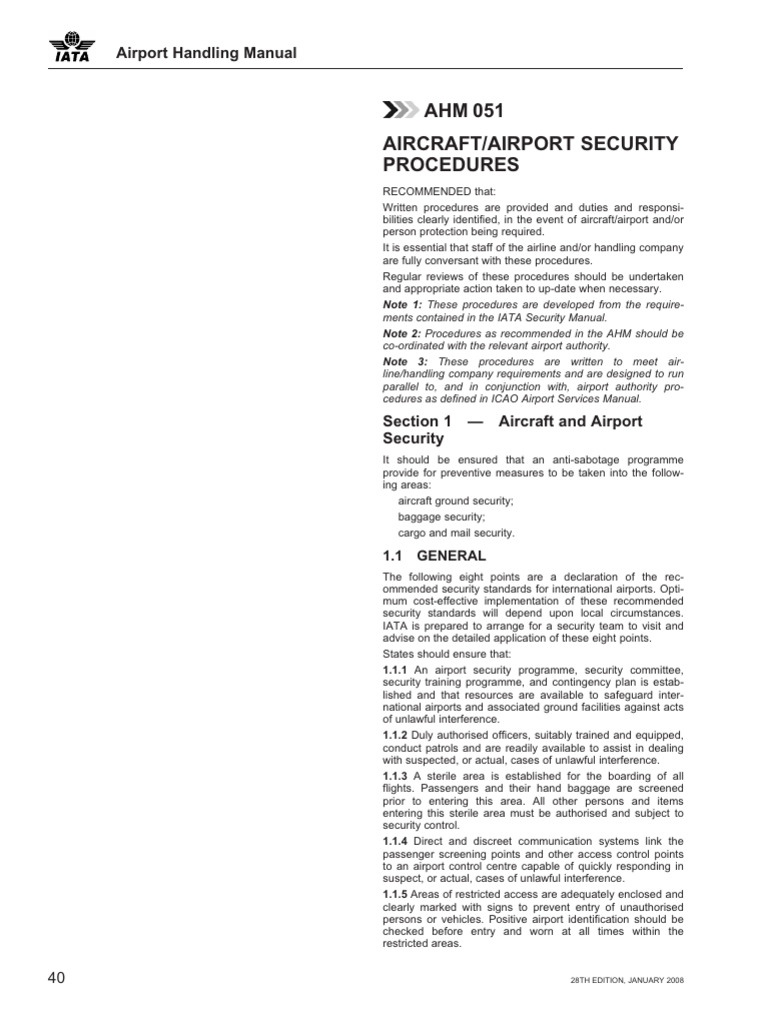 AHM051_Aircraft_Airport_Security_Procedures | PDF | Airport | Baggage