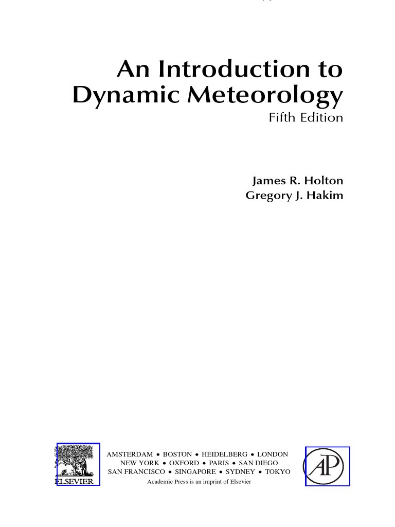 An Introduction To Dynamic Meteorology: Fifth Edition | PDF