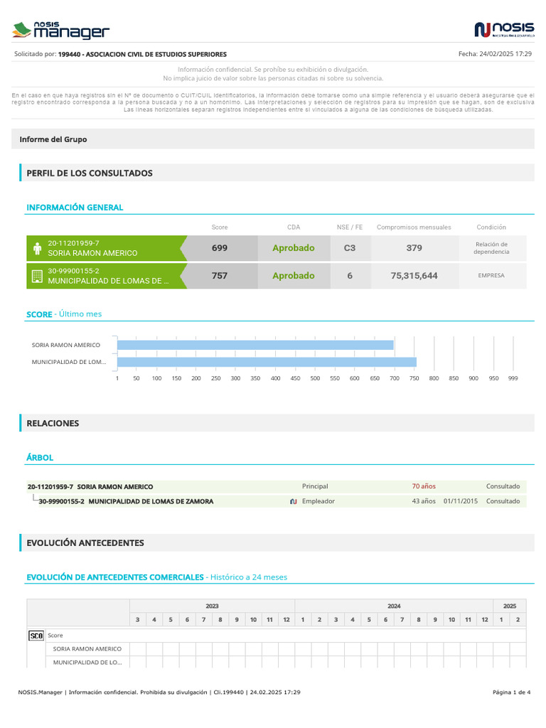 NOSIS Manager InformeRelacionado 199440 20250224172914 | PDF | Gobierno ...