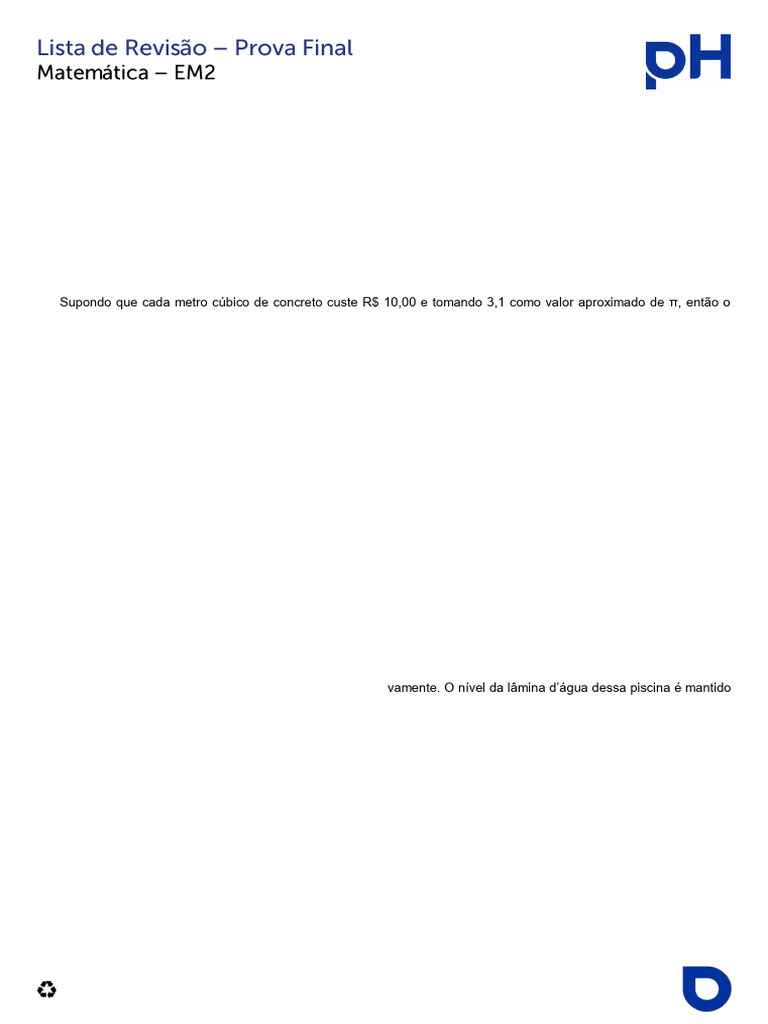 Lista de Revisão - PF - Em2 - 2024 | PDF | Metro | Cor