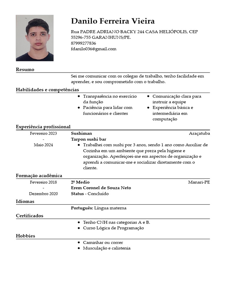 Danilo Ferreira Currículo | PDF