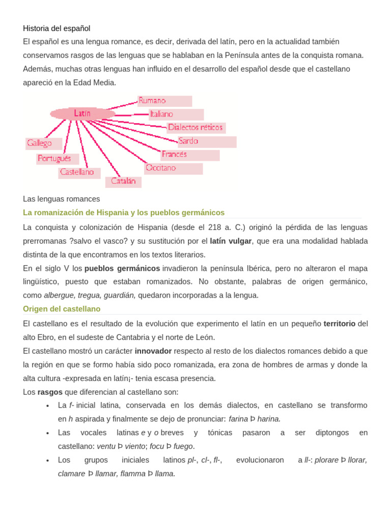 Historia del español: de latín a hoy | PDF | Lengua española | latín