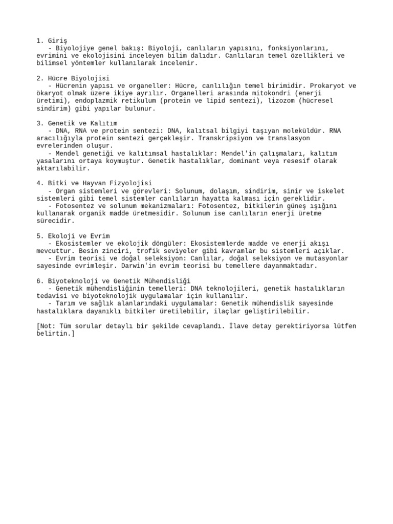 Biyo_Sorular_Cevaplar | PDF