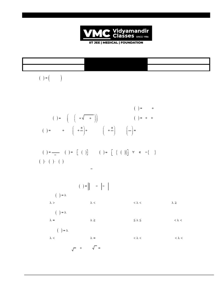 Functions Home Assignment for IIT JEE | PDF | Trigonometric Functions | Complex Analysis
