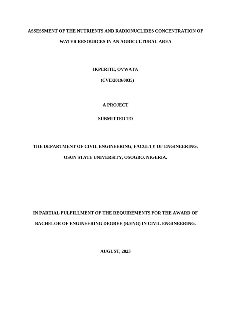 corrected abstract for OWATA | PDF | Fertilizer | Eutrophication