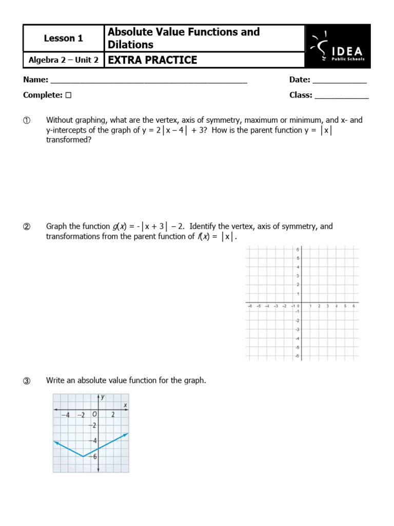 Algebra2 EP Unit2 v25 Bundle | PDF | Vertex (Graph Theory) | Function (Mathematics)