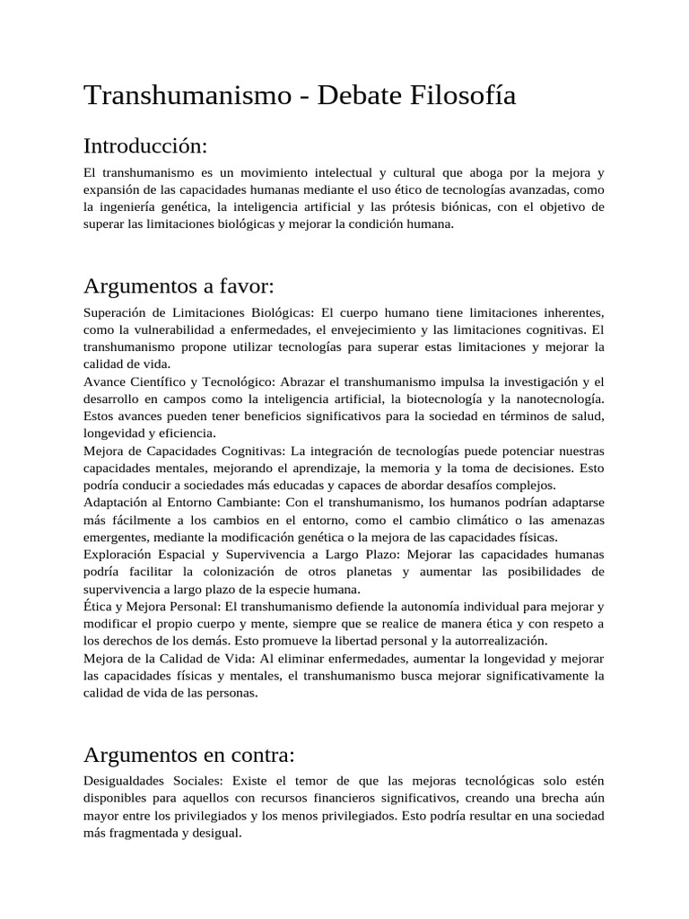Transhumanism o | PDF | Transhumanismo