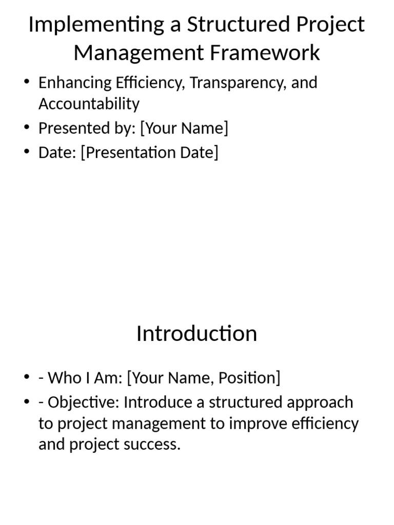 Structured Project Management Framework | PDF