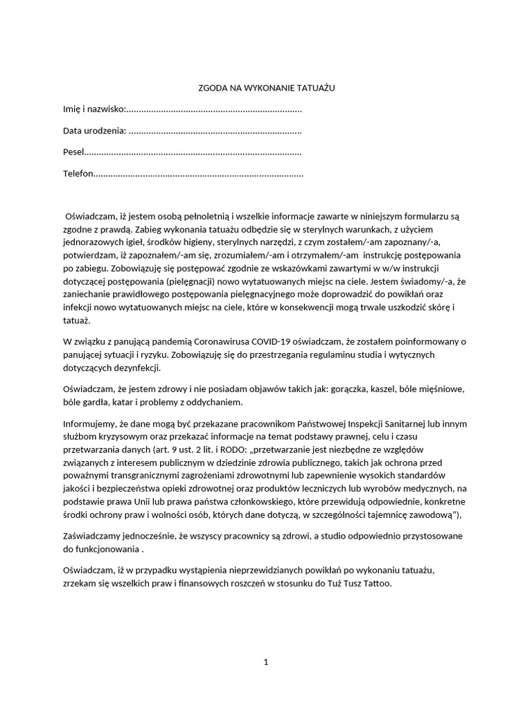 zgoda-na-tatuaż-rodo-i-covid | PDF