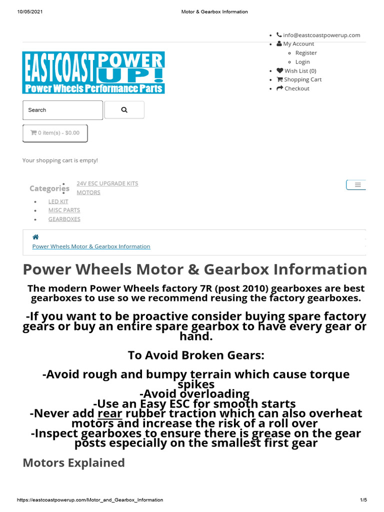 Motor & Gearbox Information | PDF | Gear | Vehicles