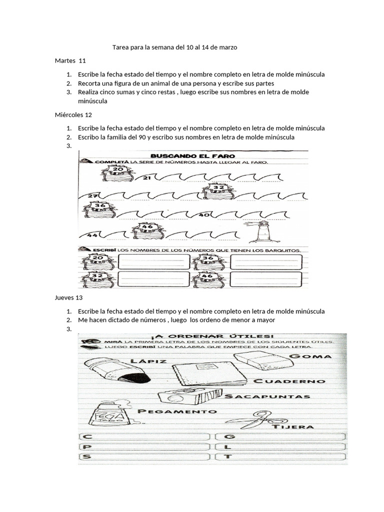 Tarea para La Semana | PDF