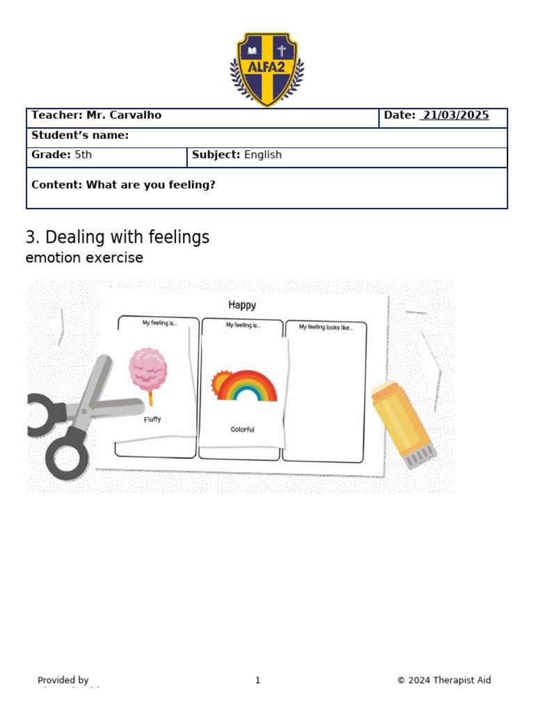 Activity 1 - 5th (Alfa 2) - Feelings | PDF