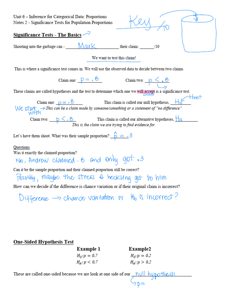 Notes 4 - Confidence Intervals and Significance Tests | PDF | P Value ...