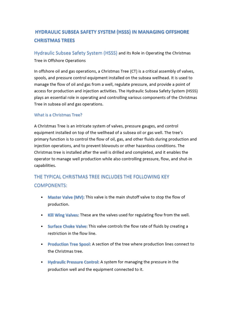 Managing Offshore Christmas Trees with HSSS | PDF | Blowout (Well ...