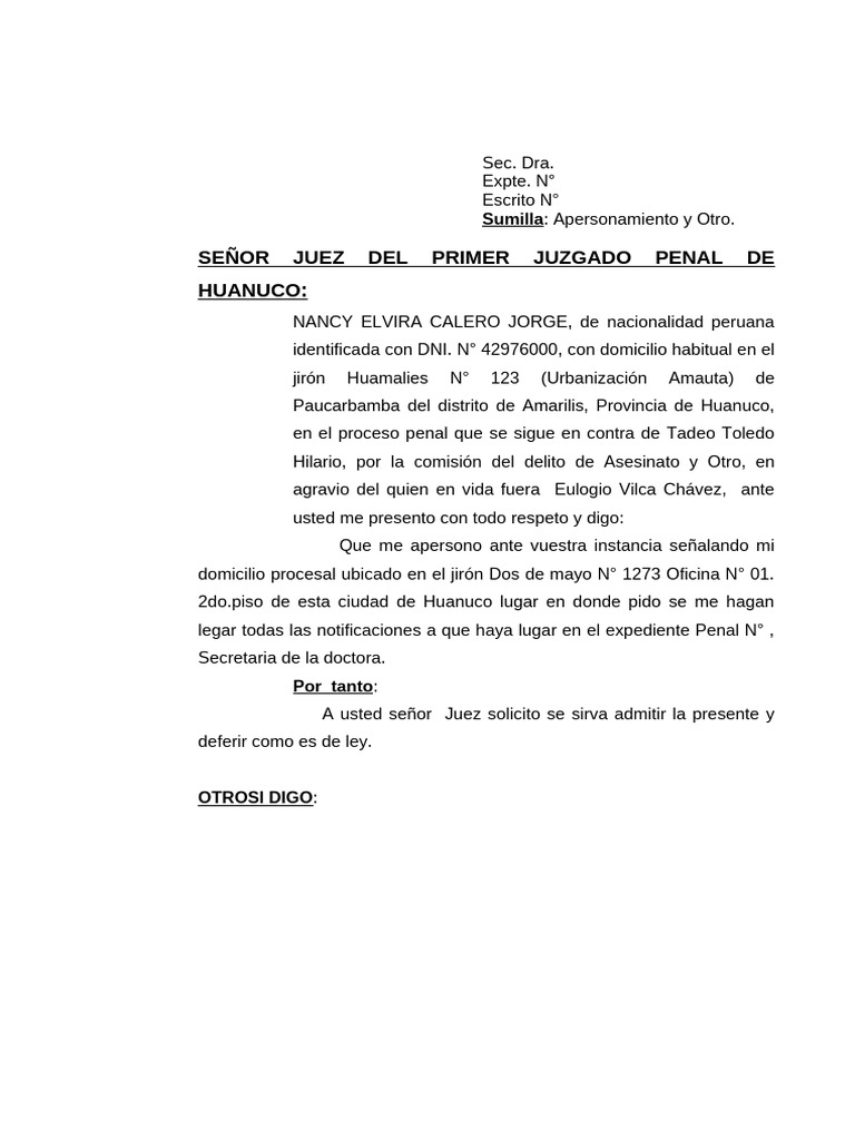 Escrito de Mujer Del Maldito Asesino de Raton.02-10-06. | PDF