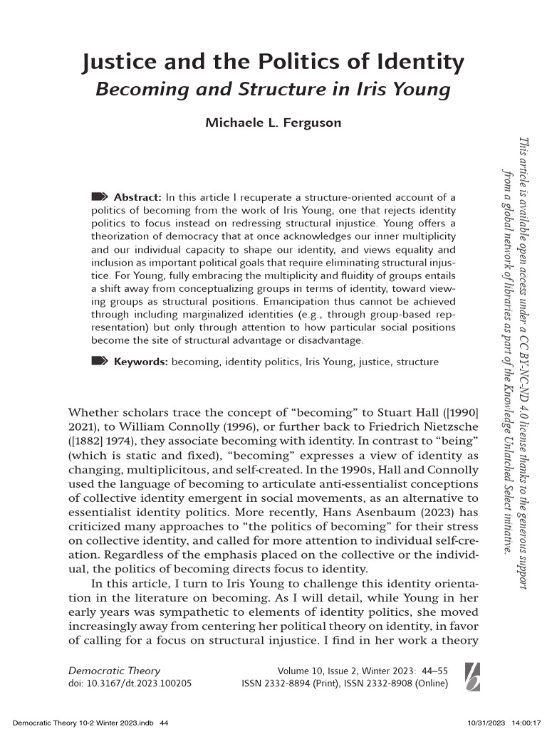 Democratic Theory dt100205 | PDF | Identity Politics | Identity (Social ...