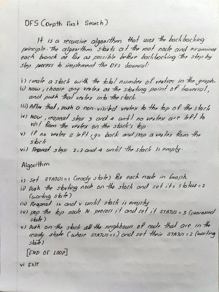Depth First Search and Asymptotic Notations | PDF