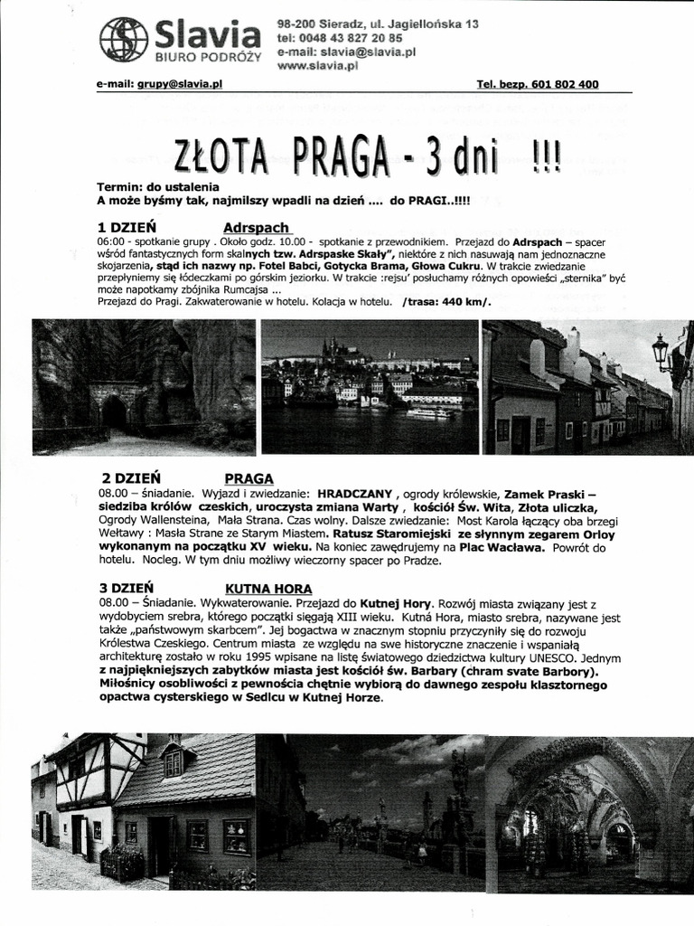 Wycieczka Złota Praga | PDF
