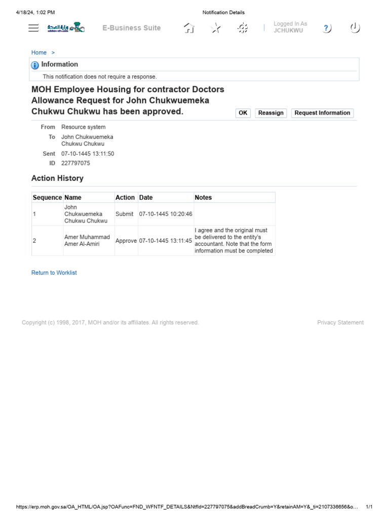 Housing Allowance MOH Approval | PDF