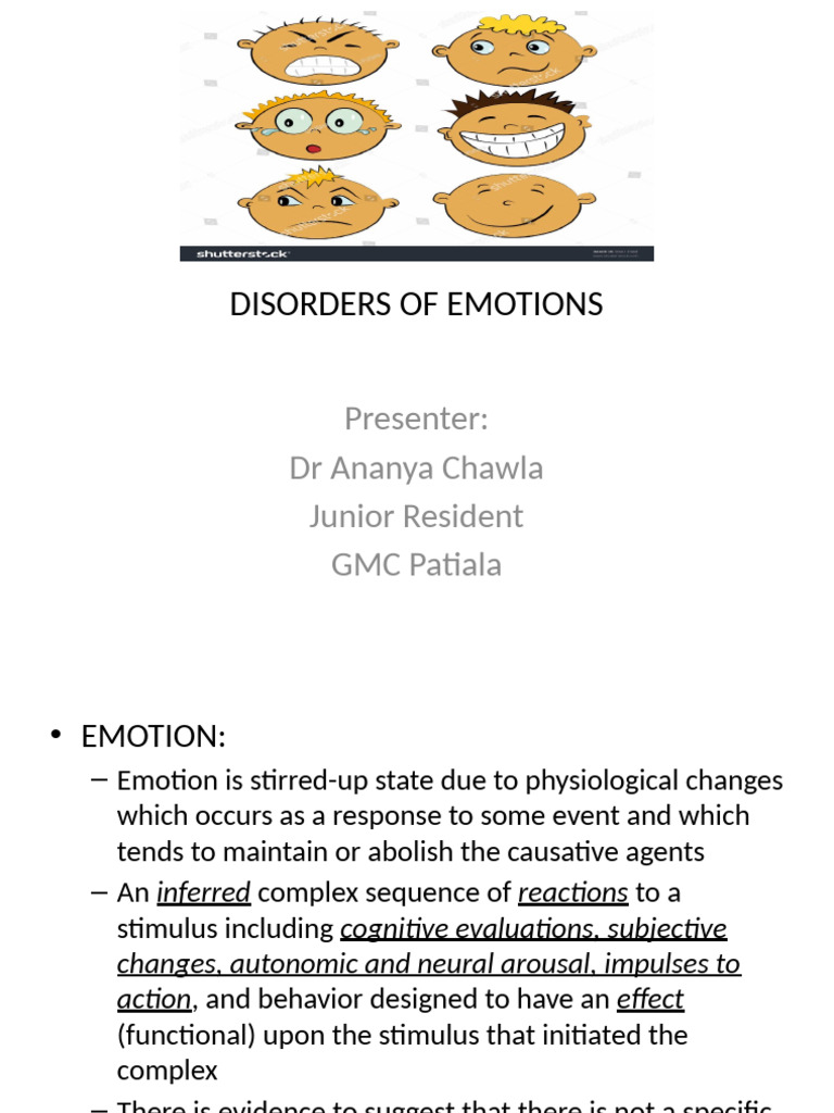 Disorders of Emotions | PDF | Emotions | Anxiety