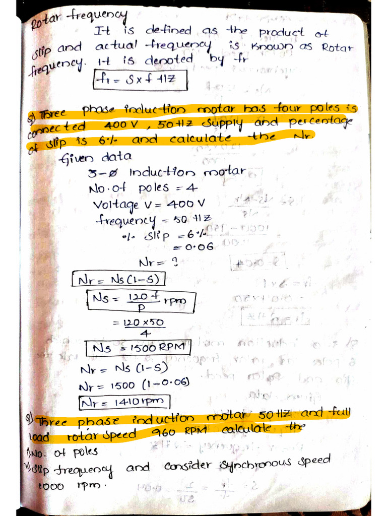 Unit-4 Numericals Electrical Machines | PDF