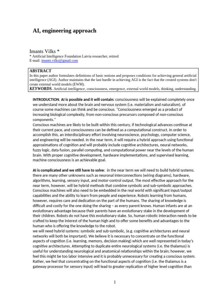 AI, Engineering Approach For IJERA | PDF | Intelligence (AI) & Semantics | Artificial Intelligence