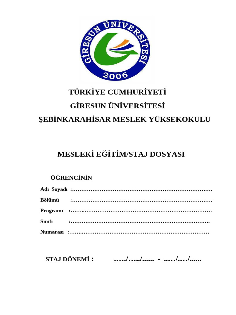 Staj Dosyası | PDF