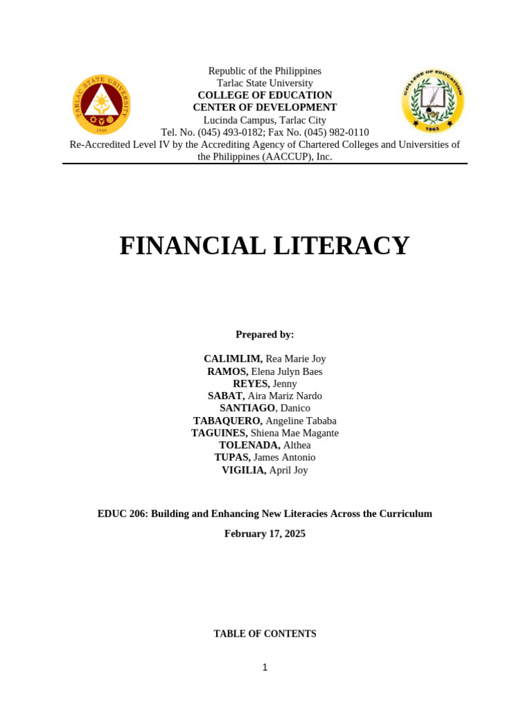 Financial Literacy for Grades 6-8 | PDF | Interest | Financial Literacy