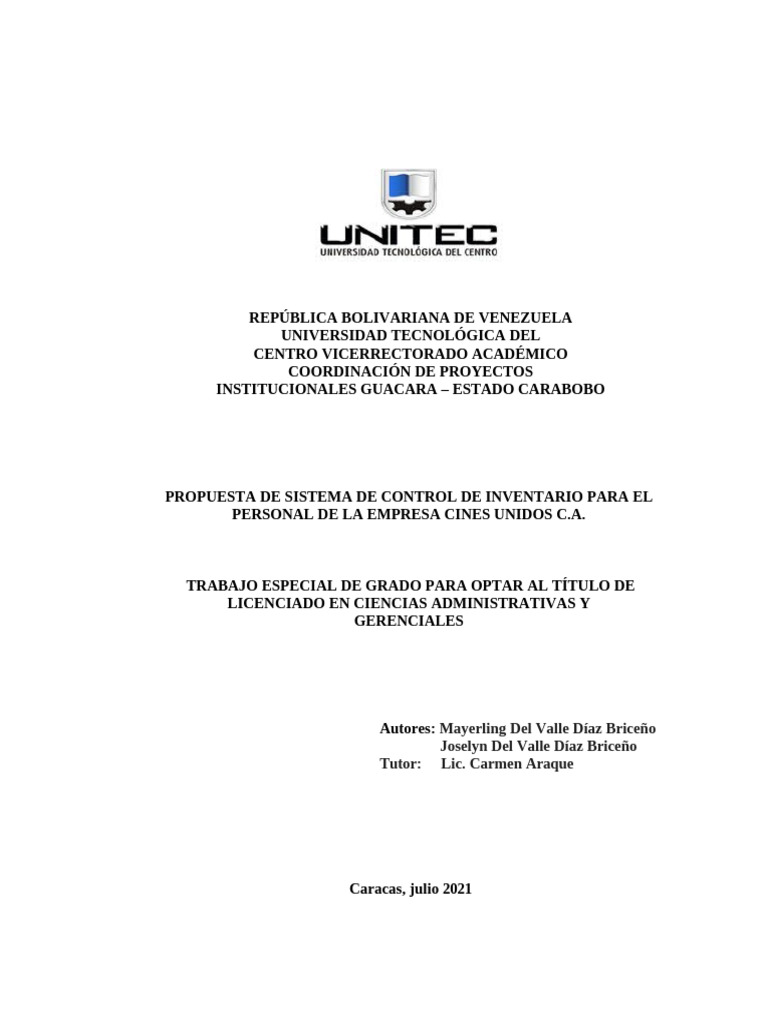 Aprobado Mi Teg A La Espera de La Fecha de Presentacion Joselyn Diaz y Mayerling Diaz | PDF ...