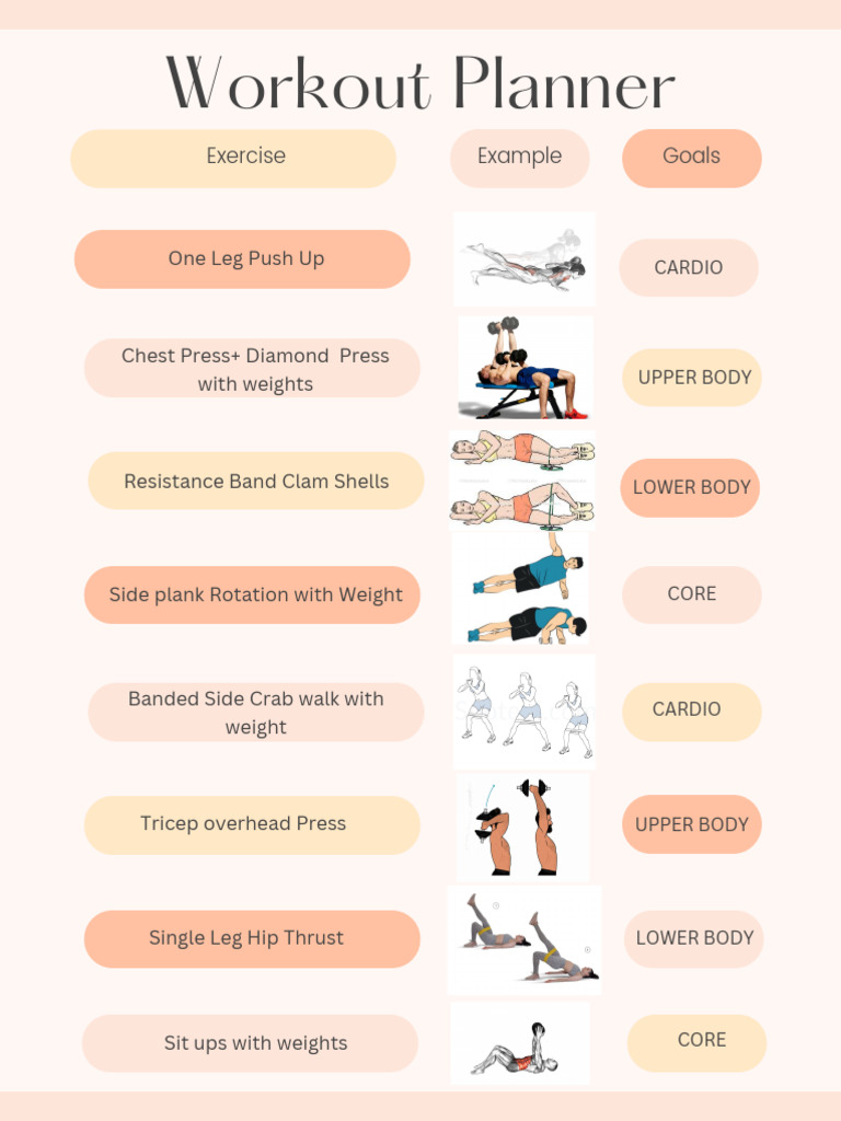 Colorful Pastel Workout Planner | PDF